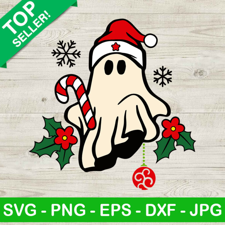 Boo santa claus SVG, Boo christmas SVG, Ghost Christmas cartoon SVG