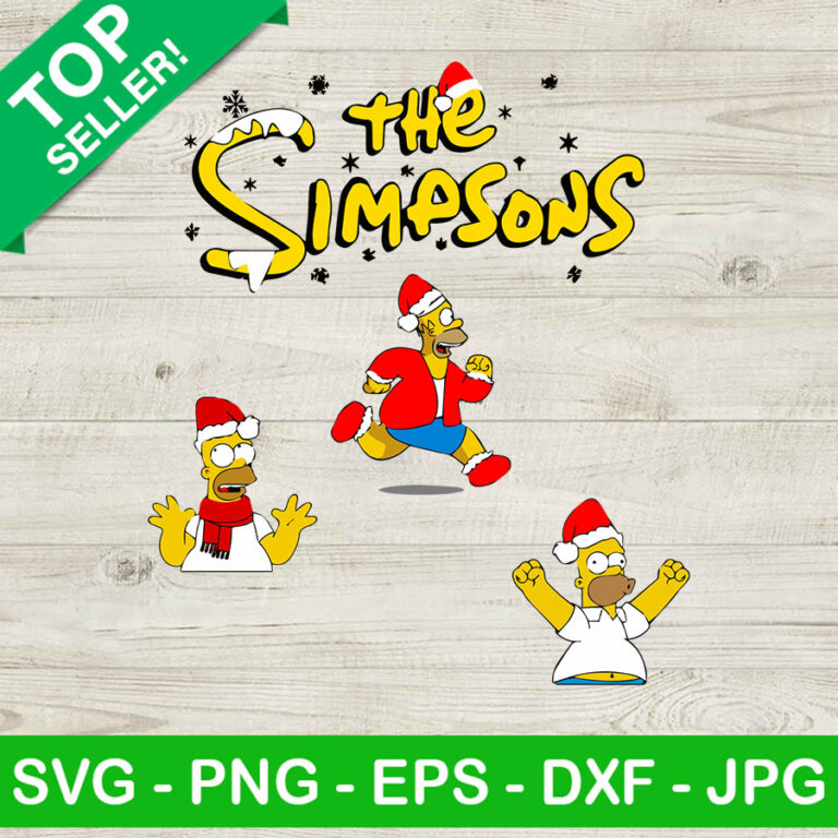 The simpson christmas SVG, Simpson santa claus SVG, Cartoon christmas SVG