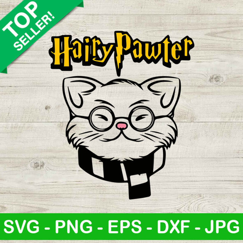 Harry Potter Cat SVG, Cat Funny Hairy Pawter SVG, Cat SVG