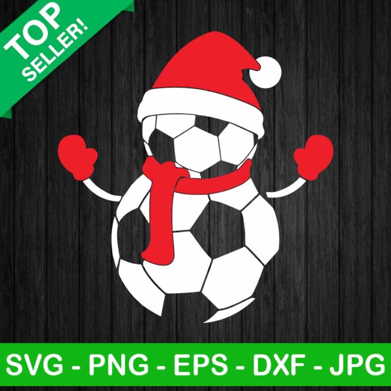 Soccer christmas santa SVG, Christmas soccer snowman SVG, Santa hat SVG