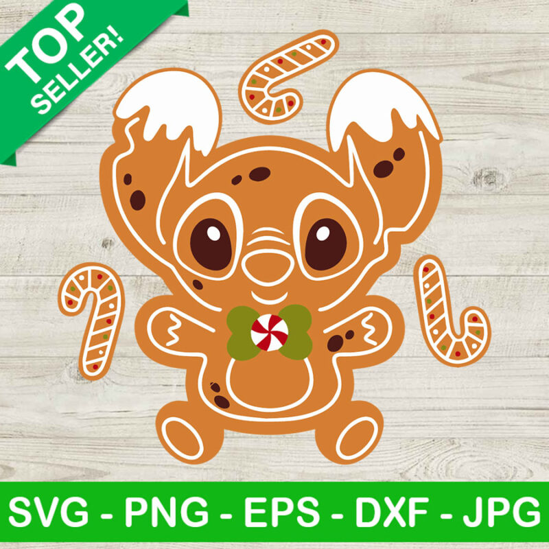 Stitch disney gingerbread SVG, Stitch gingerbread SVG, Disney christmas SVG