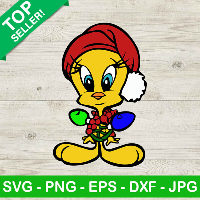 Tweety duck santa claus SVG, Looney Tunes christmas SVG, Santa hat SVG