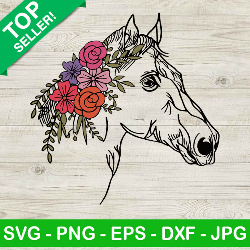 Horse floral SVG, Mare floral SVG, Mare beauty SVG