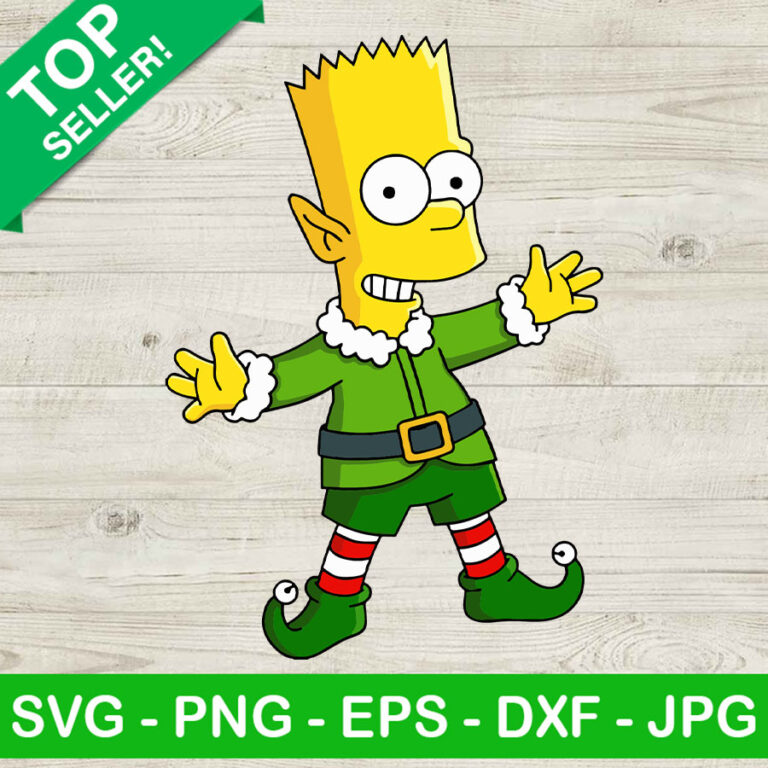 Bart Simpson elf costume SVG, Christmas Cartoon SVG, The Simpsons SVG