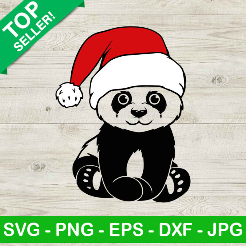Panda christmas santa claus SVG, Christmas panda SVG, Christmas animals SVG