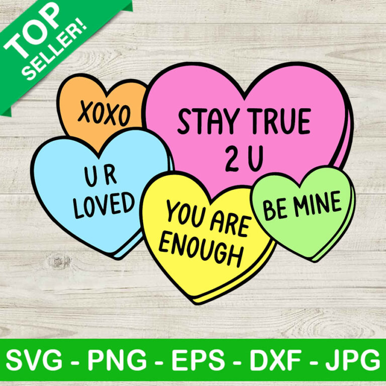 Conversation Hearts SVG, Candy hearts SVG, Happy valentine day SVG