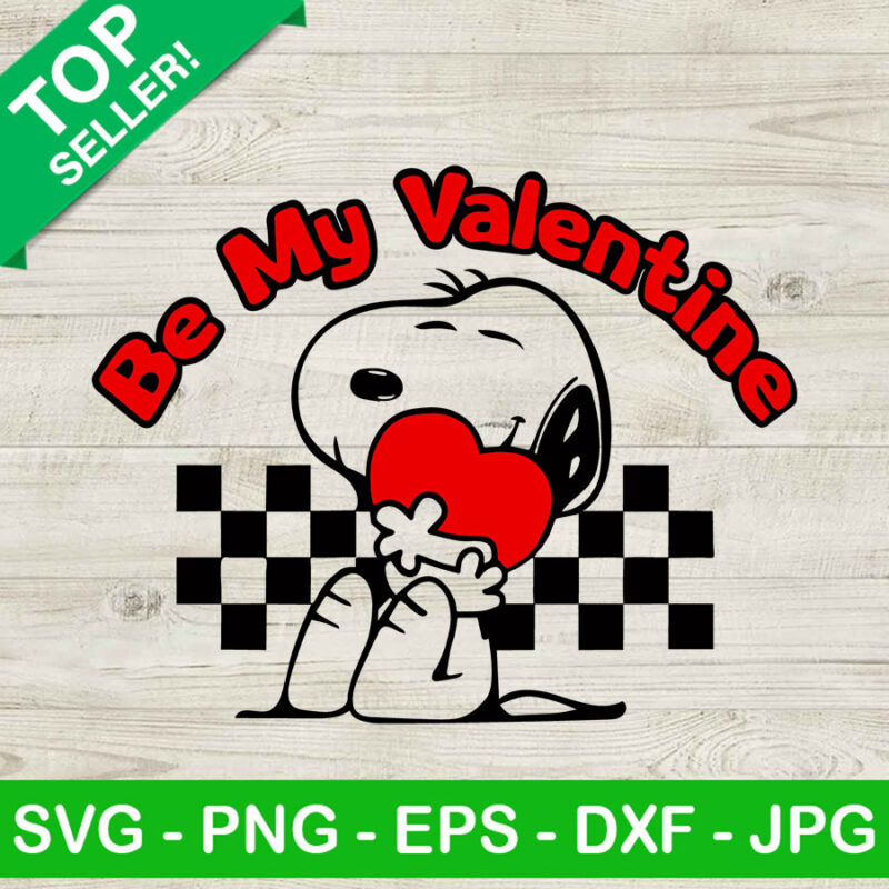 Snoopy Be My Valentine SVG, Snoopy Holding Heart SVG, Valentine Snoopy SVG
