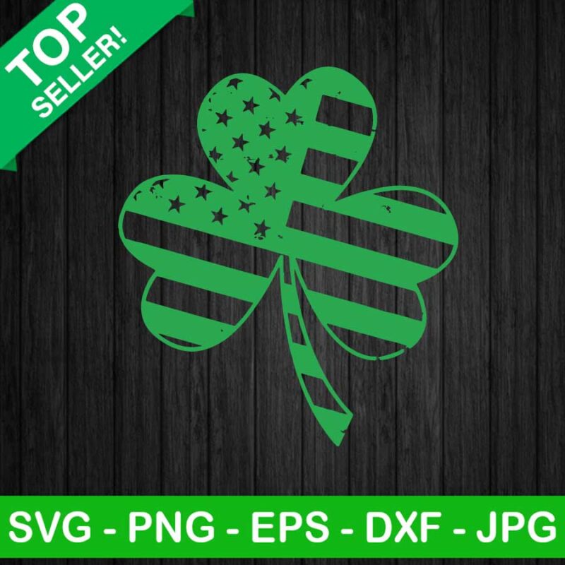 Irish American Flag Shamrock SVG, Lucky Irish St Patricks Day SVG, US ...