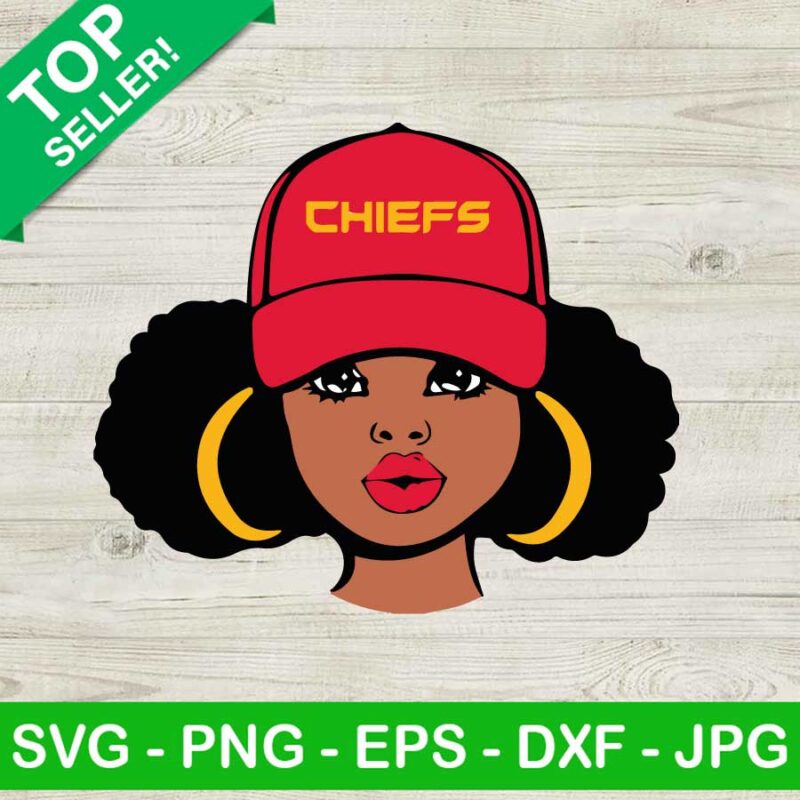 Black Girl Kansas City Chiefs SVG, Kansas City Chiefs Girl SVG, Chiefs SVG