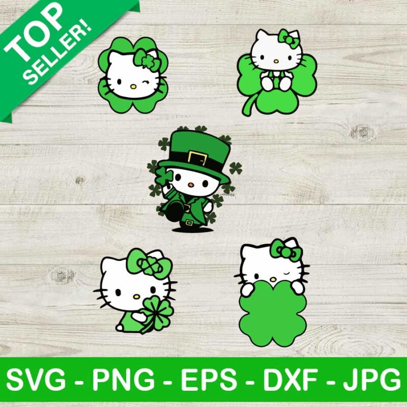 Hello Kitty Happy ST Patricks Day SVG, St Patricks Day Bundle SVG ...