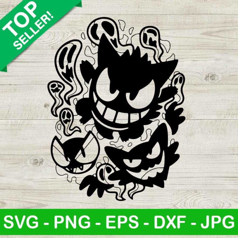Pokemon Gengar SVG, Pokemon SVG, Pokemon Gengar Evolution SVG
