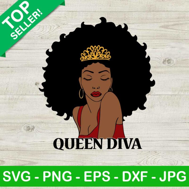 Afro Queen Diva SVG, Black Woman SVG, Afro Queen SVG, Africa SVG