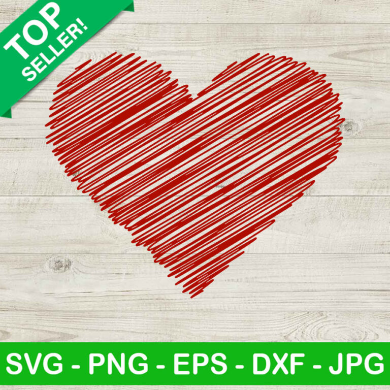 Scribble Heart SVG, Valentine Heart SVG, Heart SVG