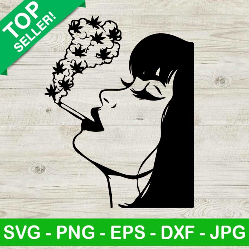 Girl Smoking Weed SVG, Girl Smoking Joint SVG, Cannabis SVG