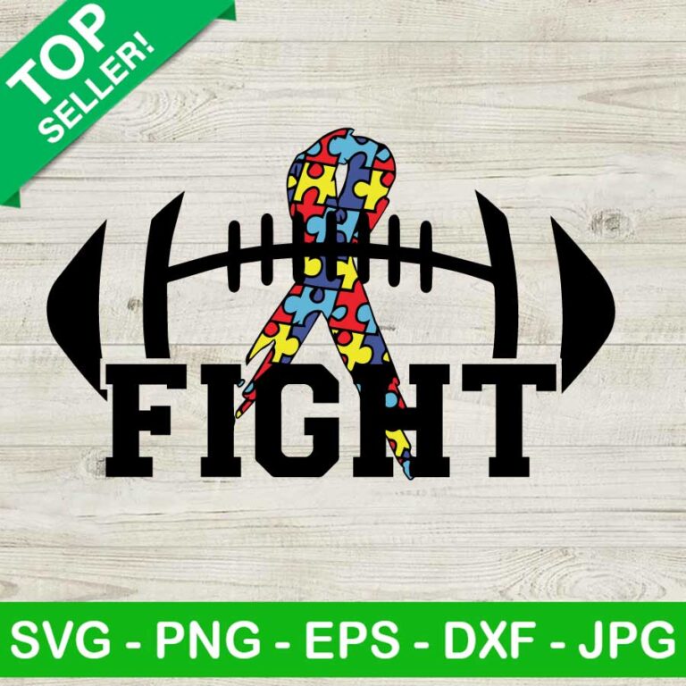 Tackle autism awareness SVG, Autism ribbon SVG, Puzzle football SVG