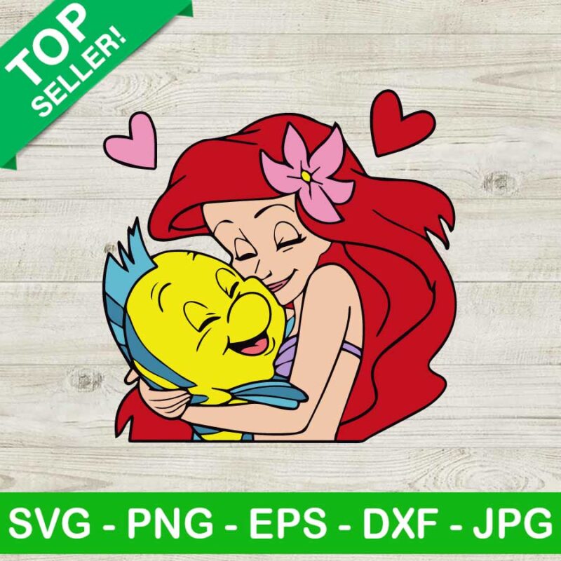Ariel little mermaid SVG, Disney princess SVG, Ariel and flounder love SVG