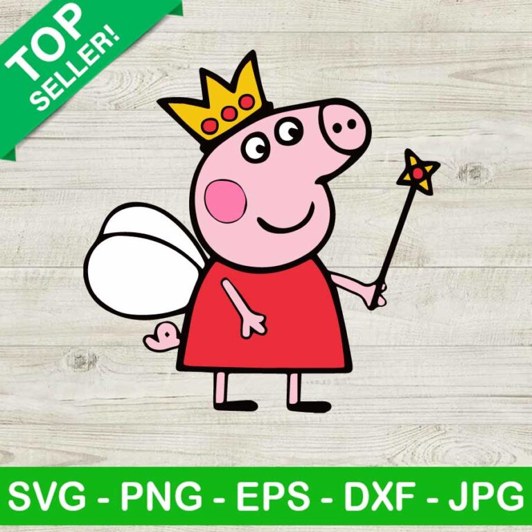 Peppa pig fairy SVG, Peppa pig SVG, Peppa cartoon SVG