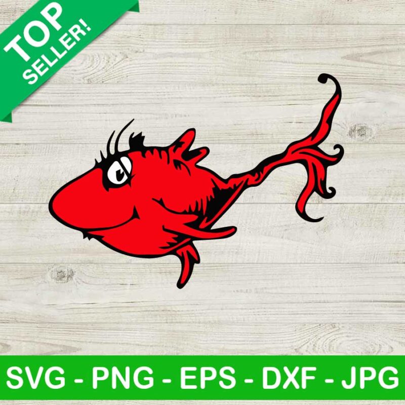 Dr Seuss Red Fish SVG, Dr Seuss One Fish Red Fish SVG, Cat In The Hat ...