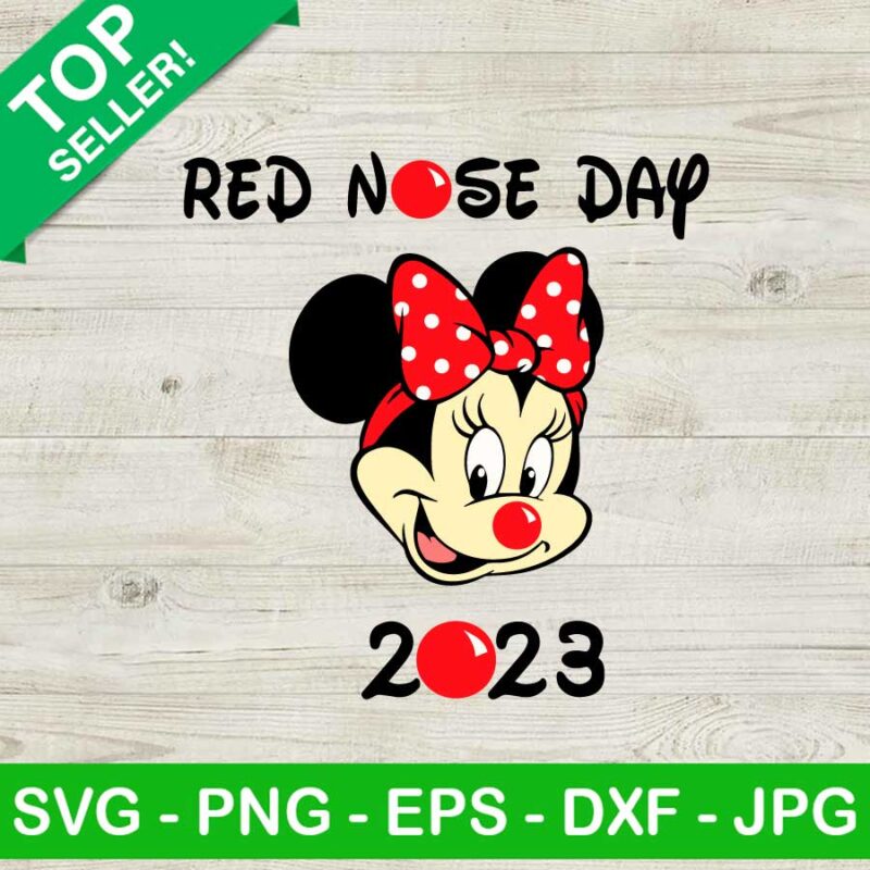 Red nose day 2023 SVG, Minnie mouse red nose day SVG, Kids red nose day SVG