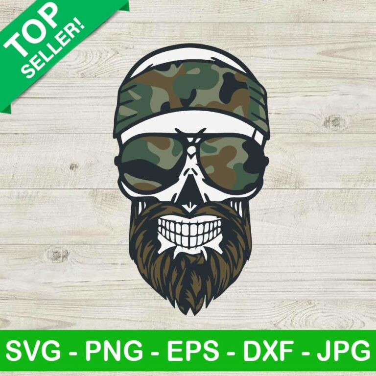 Army dad skull beard SVG, Army dad skull SVG, Beard skull SVG