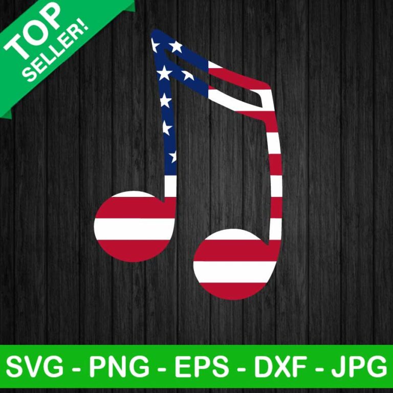 American flag music note SVG, Music note SVG, Music note with us flag SVG