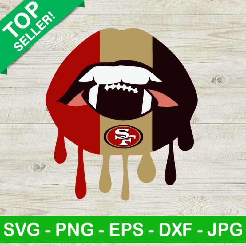 San Francisco 49er ball dripping lip SVG, San Francisco 49er lip SVG ...