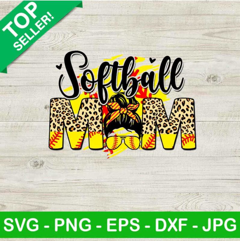 Softball Mom Leopard Png Softball Mom Sublimation Transfer Png