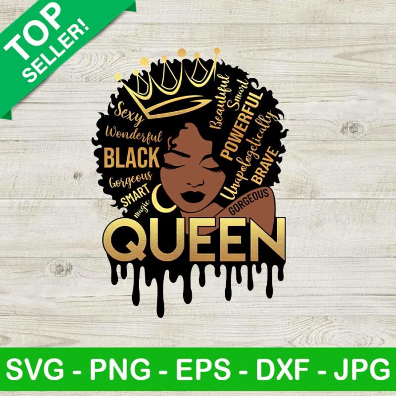 Afro Black Queen Words PNG, Natural Hair Black Girl Sublimation ...