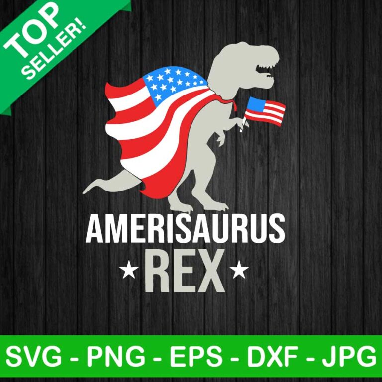Amerisaurus Rex USA Flag SVG, T Rex American Patriotic SVG, 4th Of July ...