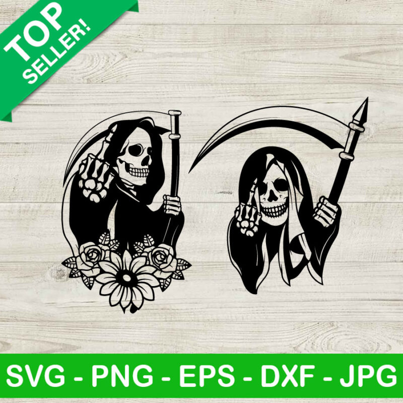 Grim reaper middle finger SVG, Skull middle finger SVG, Grim reaper SVG