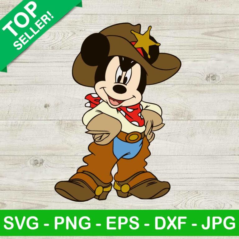 Mickey Mouse Cowboy SVG, Funny Disney SVG, Mickey Cowboy SVG