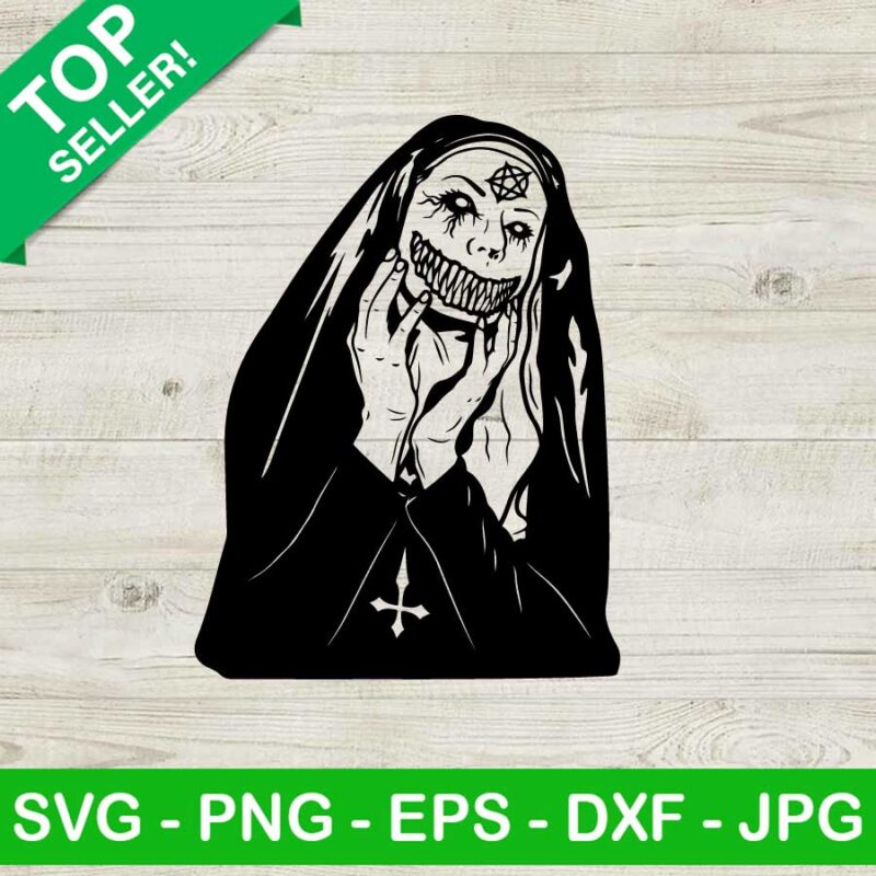 Scary Horror Nun SVG, Halloween Creepy Nun SVG, Creepy Demonic Evil SVG