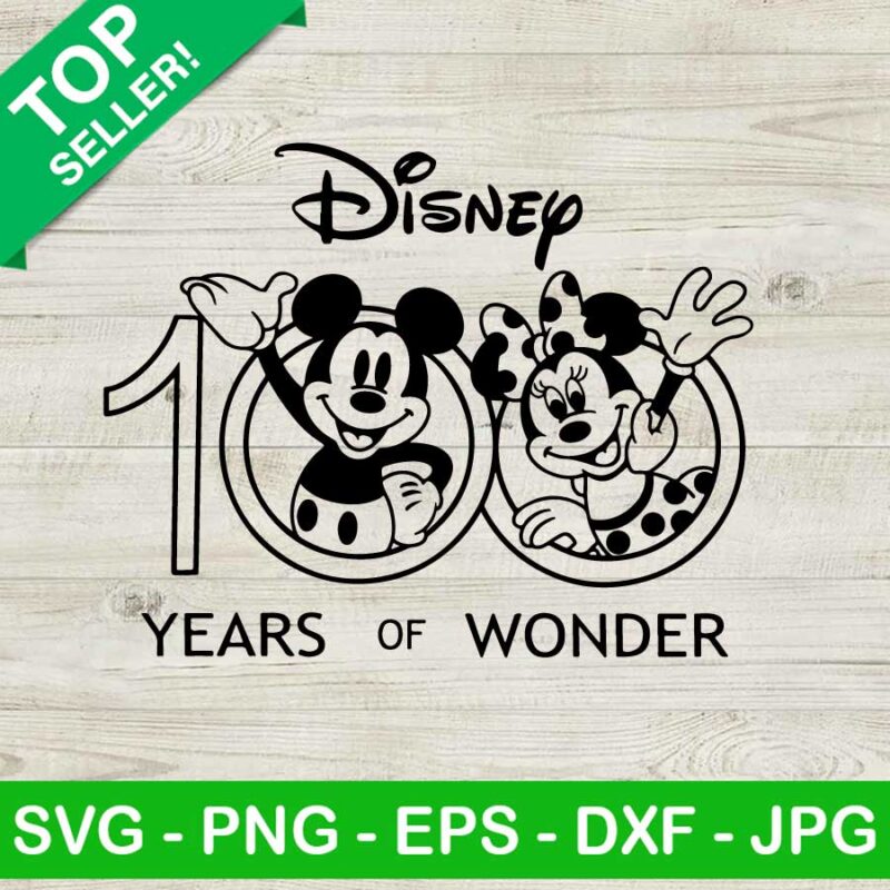 Mickey Minnie 100 Years Of Wonder SVG, Disneyland 100 Years Of Wonder ...
