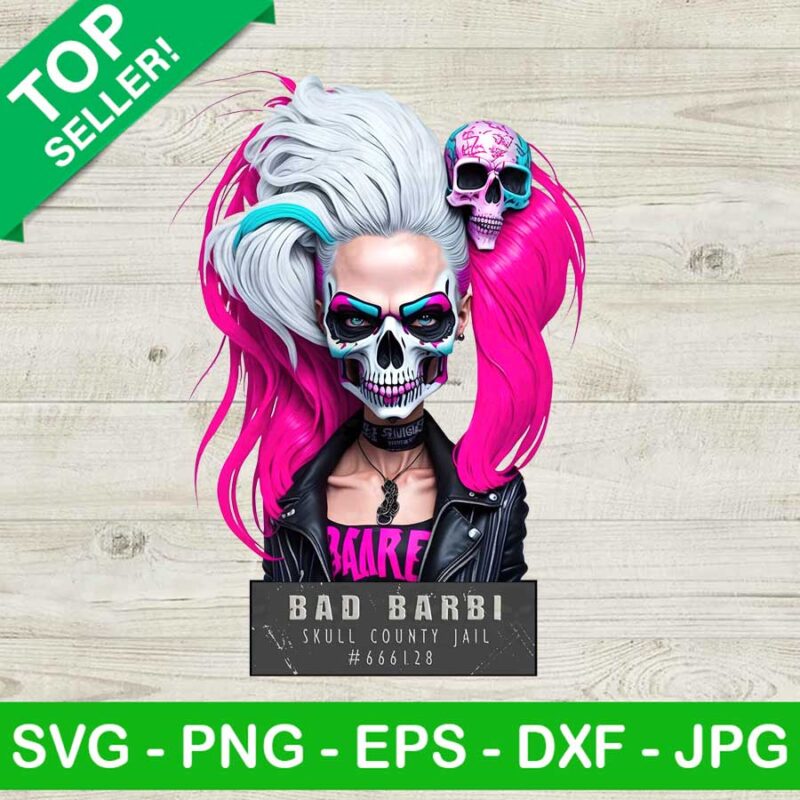 Halloween Bad Barbie PNG, Barbie Doll Skull Sublimation transfer PNG ...