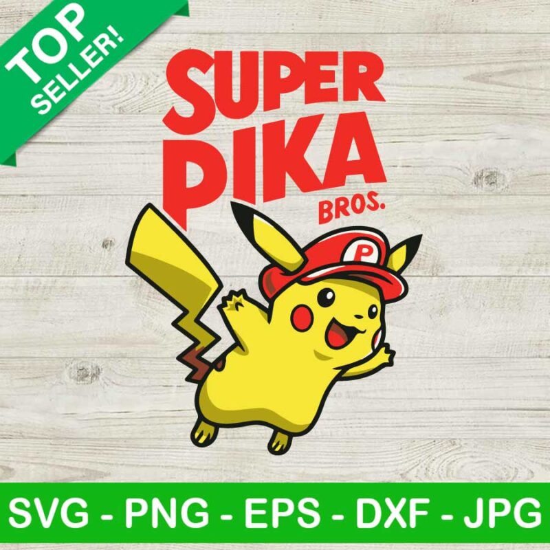 Super Pika Bros SVG, Mario Pikachu SVG, Pokemon SVG