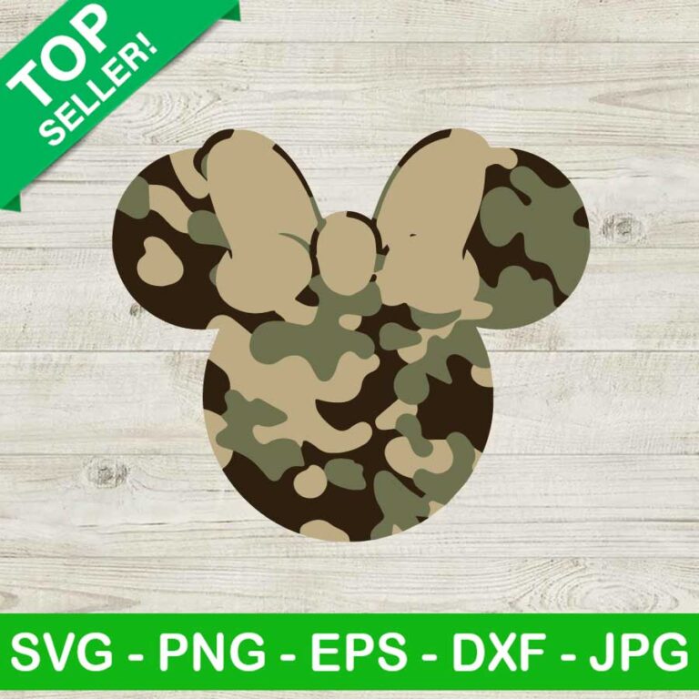 Camouflage Minnie Mouse Ears SVG, Camouflage Minnie SVG, Minnie ...