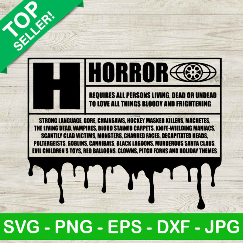 Horror Movie Rating SVG, Happy Halloween SVG, Horror Film SVG