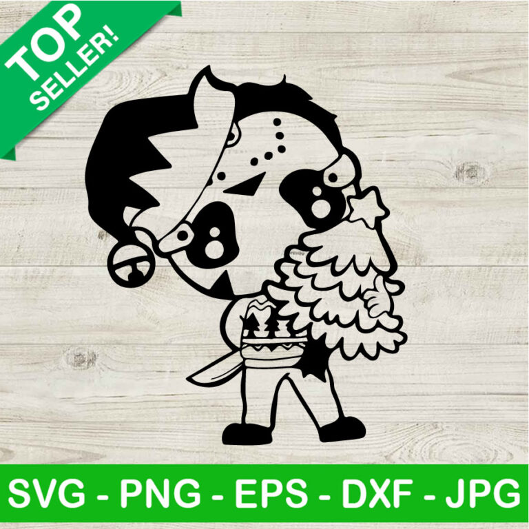 Jason Voorhees Costume Christmas SVG, Horror Jason With Christmas Tree ...