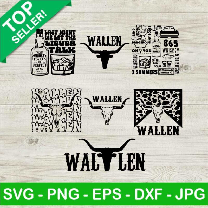 American Flag Themed Wallen SVG, Wallen Bull SVG, Country Western SVG