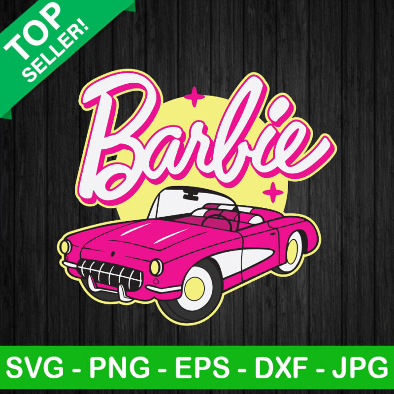 Barbie Car SVG, Convertible Car Barbie SVG, Barbie Doll SVG