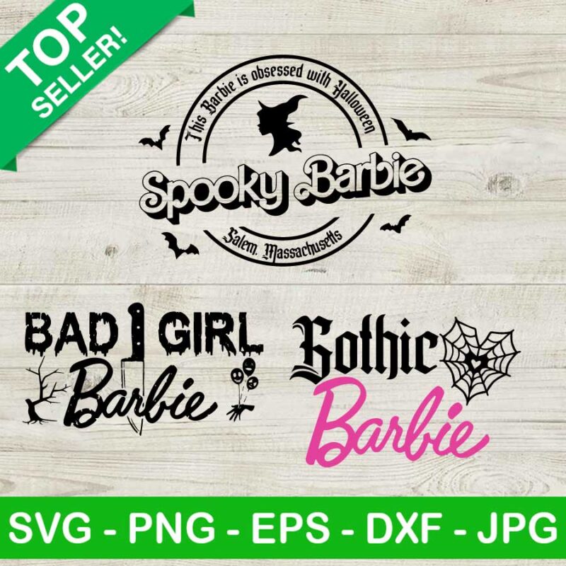 Barbie Halloween bundle SVG, Spooky Barbie SVG, Gothic Barbie SVG, Bad ...