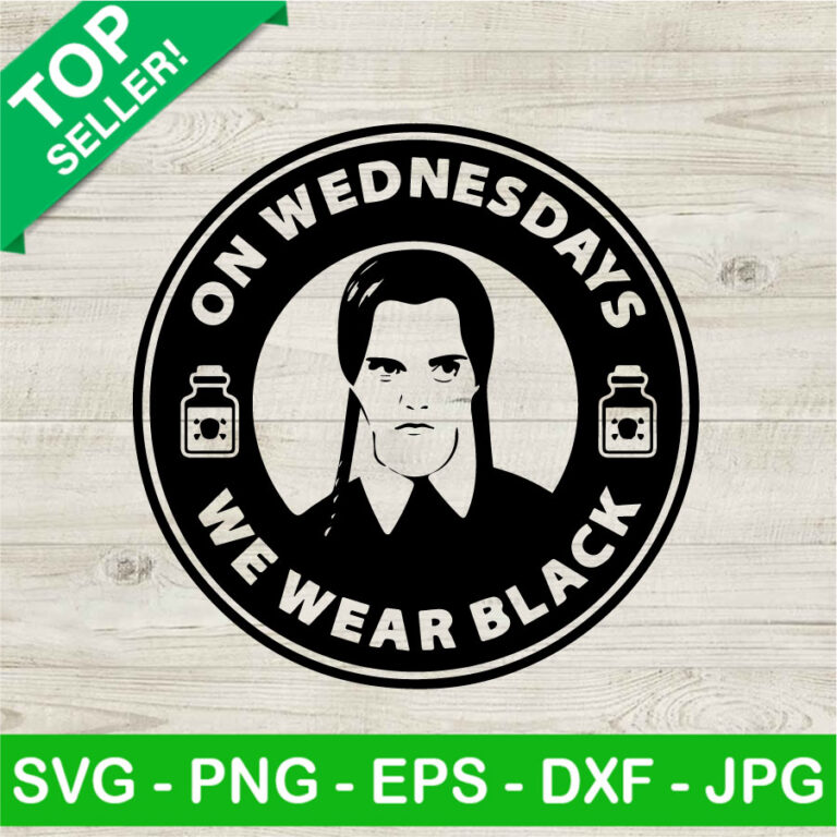 Wednesday Addams Coffee Logo SVG, On Wednesday We Wear Black SVG, Jenna ...