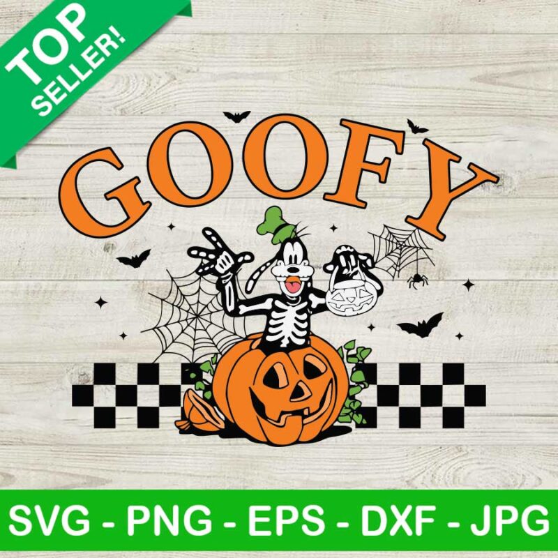 Skeleton Goofy With Pumkin Halloween SVG, Goofy Trick Or Treat SVG ...