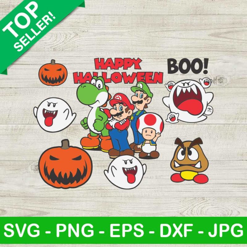 Super Mario Halloween SVG, Super Mario SVG, Happy Halloween SVG ...