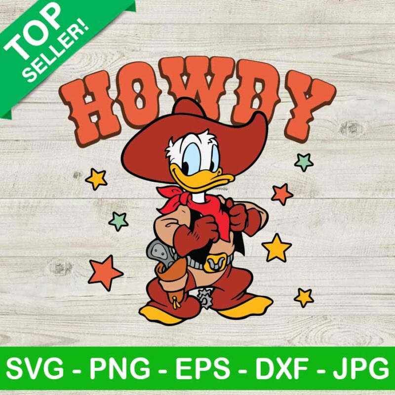 Donald Duck Howdy Cowboy SVG, Disney Cowboy SVG, Cowboy Halloween SVG