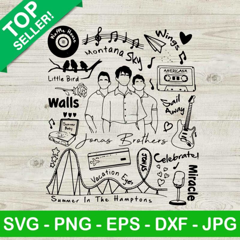 Jonas Brothers One Night Five Albums SVG, Jonas Brothers SVG, Jonas ...