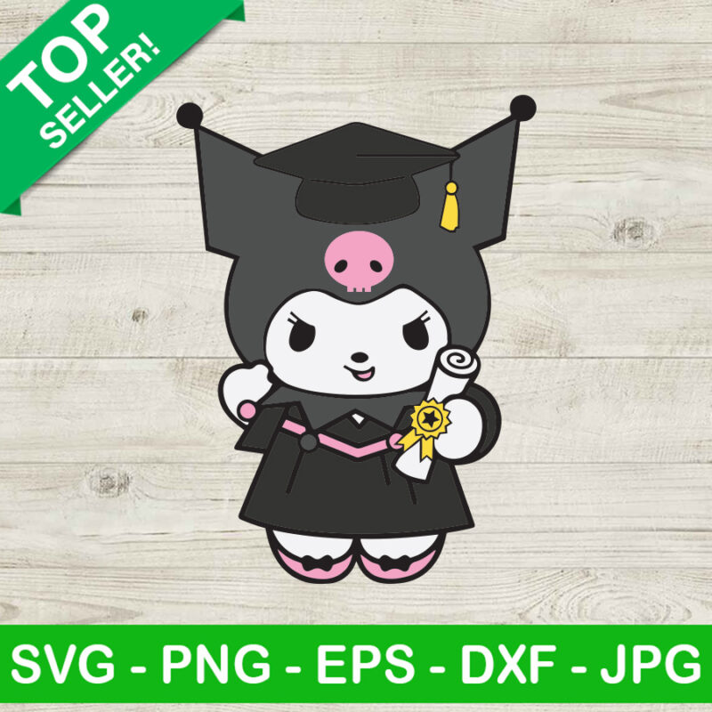 Kuromi Kitty Graduation SVG, Hello Kitty Graduate SVG PNG, Senior SVG