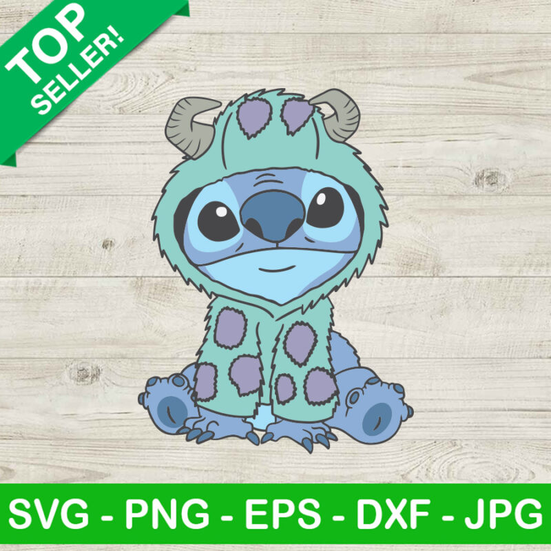 Sully Stitch Monster SVG, Cute Monster Stitch SVG, Monster Inc Stitch SVG