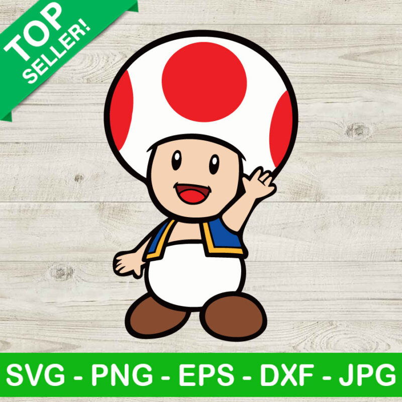 Toat Super Mario SVG, Toad Mushroom SVG, Super Mario Game SVG