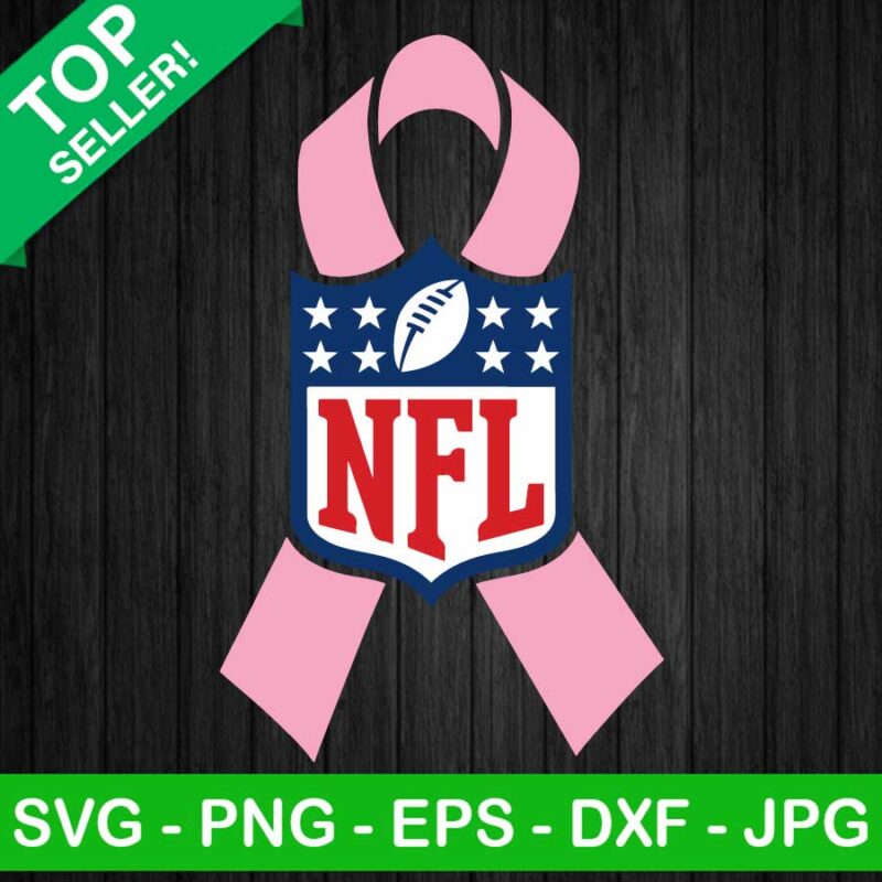 NFL Breast Cancer Ribbon SVG, NFL Logo SVG, Breast Cancer Awareness SVG ...